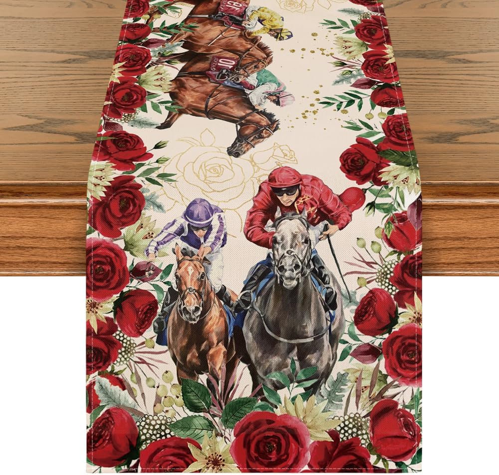 Amazon.com: Artoid Mode Horse Racing Roses Kentucky Derby Table Runner ...