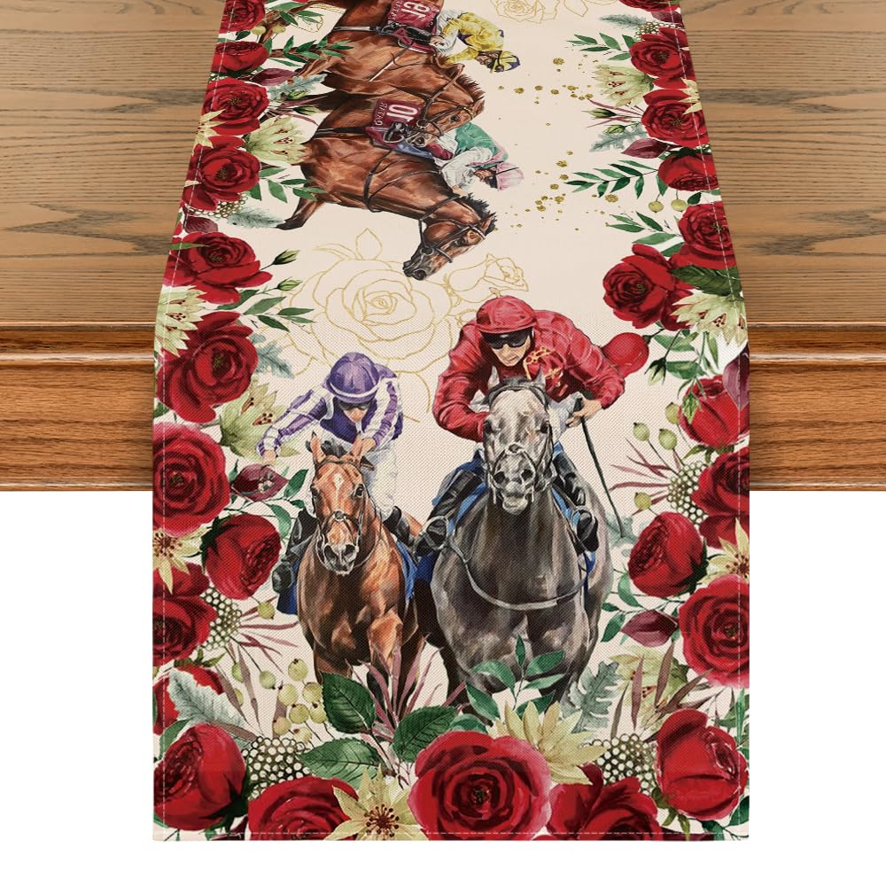 Amazon.com: Artoid Mode Horse Racing Roses Kentucky Derby Table Runner ...