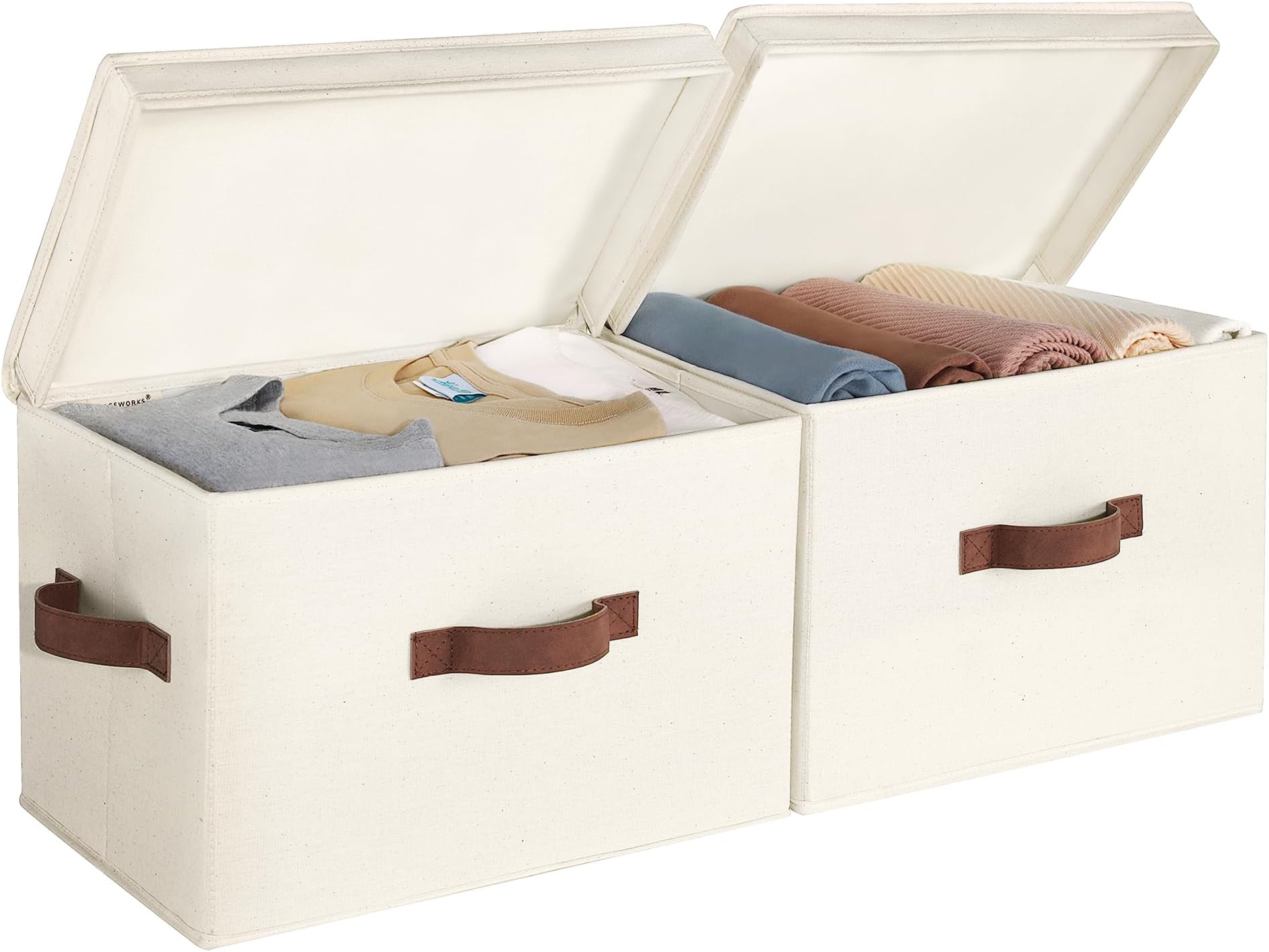 Amazon.com - Voova Large Collapsible Storage Bins with Lids, 3 Pack ...