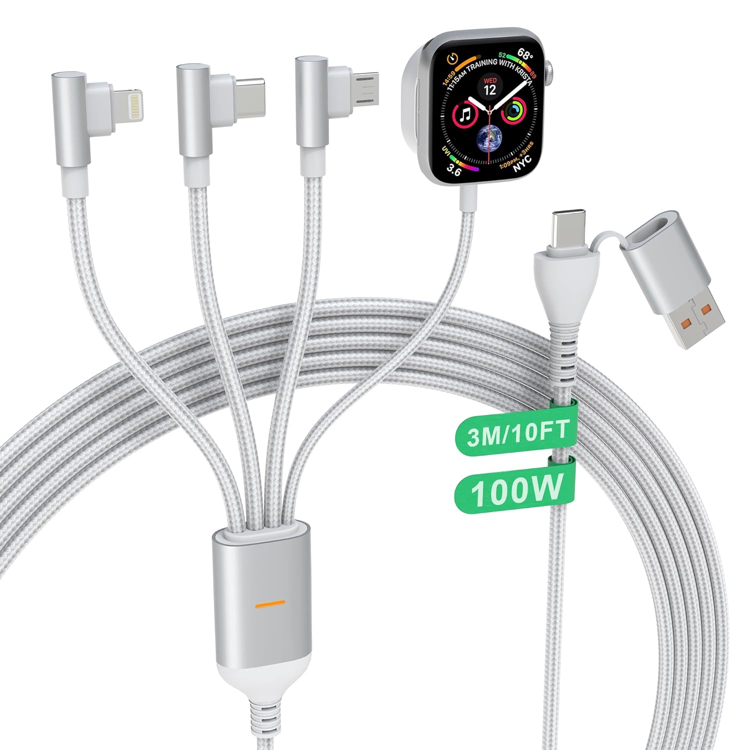 Amazon.com: 100W Multi Charging Cable for Apple Watch and iPhone 15 16 ...