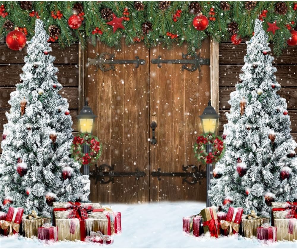 Amazon.com : Leowefowa 10x8ft Vinyl Christmas Tree Photography Backdrop ...