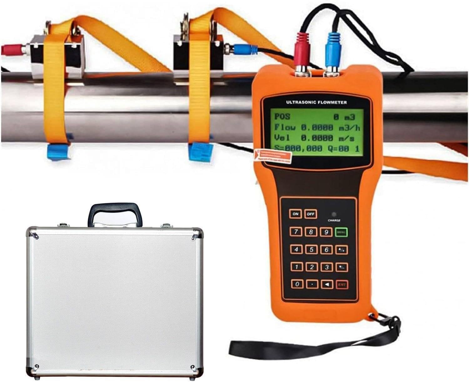 Amazon.com: Portable Clamp on Flowmeter,TUF-2000H Digital Ultrasonic ...