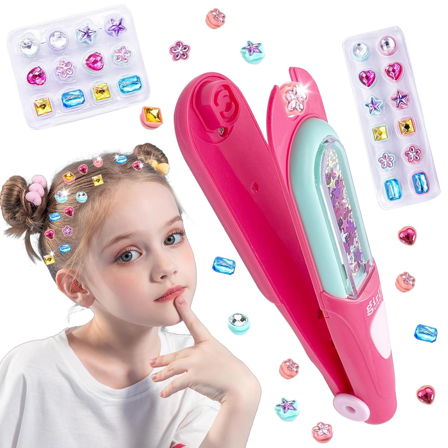 Amazon.com: Hair Gem Stamper - Hair Bedazzler Kit with 24 Reusable ...