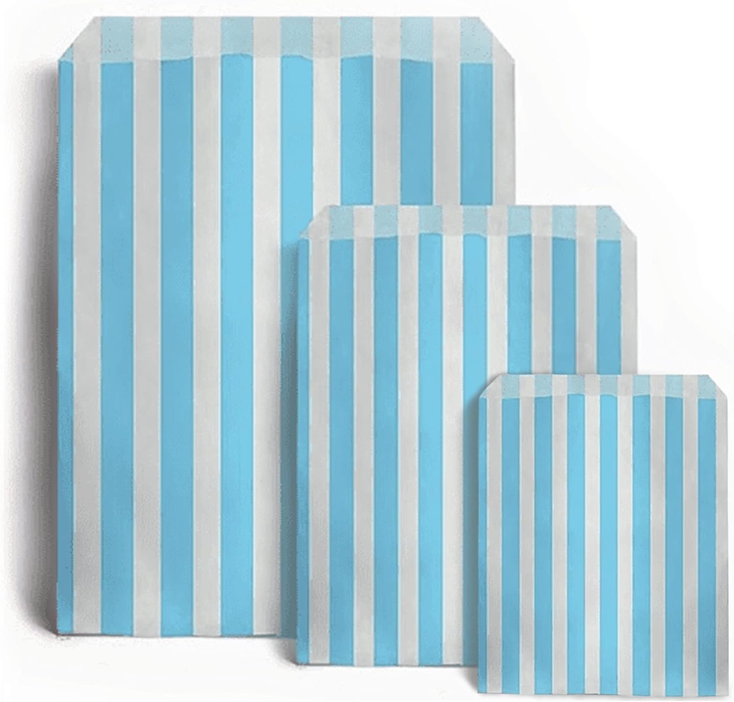 Sabco - 200 Blue Sweet Candy Striped Paper Bags 5 x 7" for ...