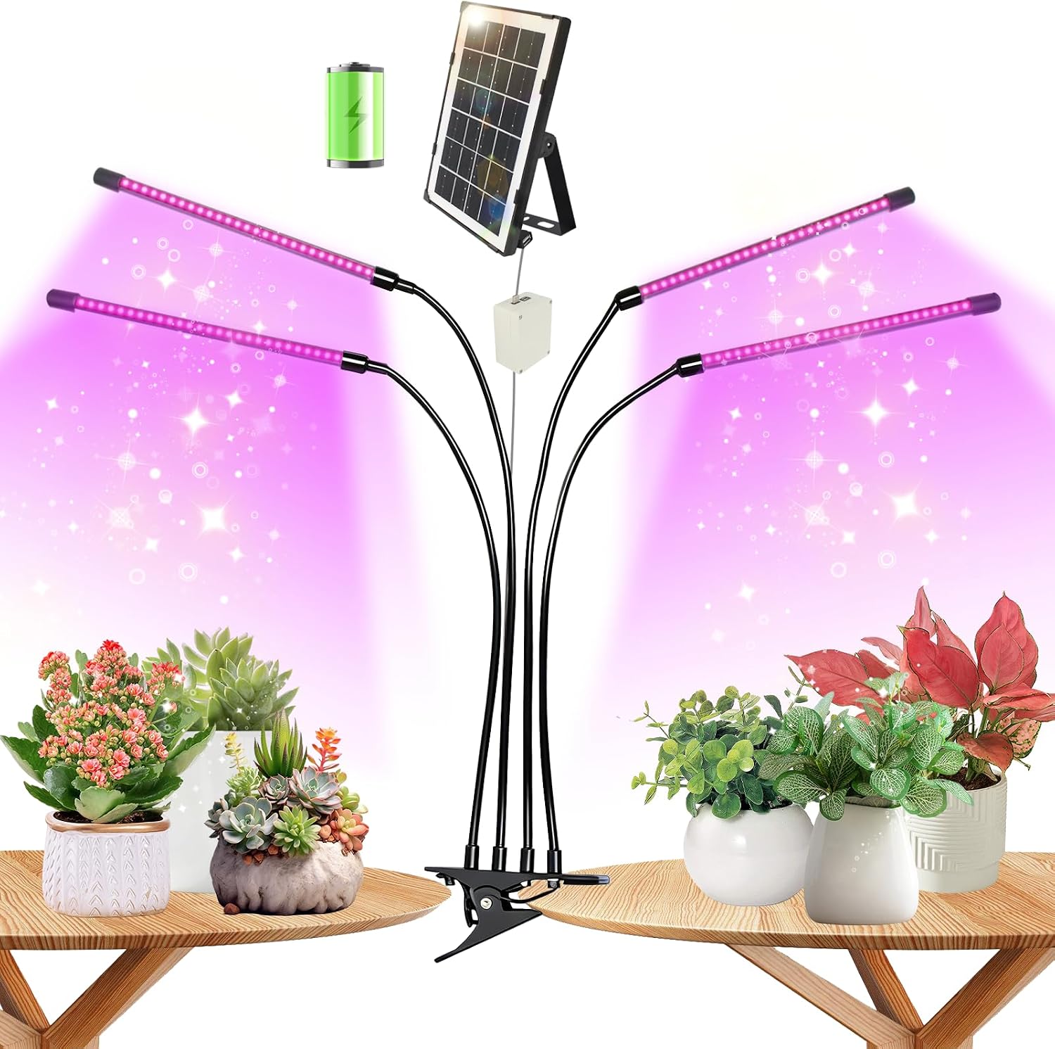 Amazon.com : Solar Plant Grow Light,Grow Light for Indoor Plants,Solar ...