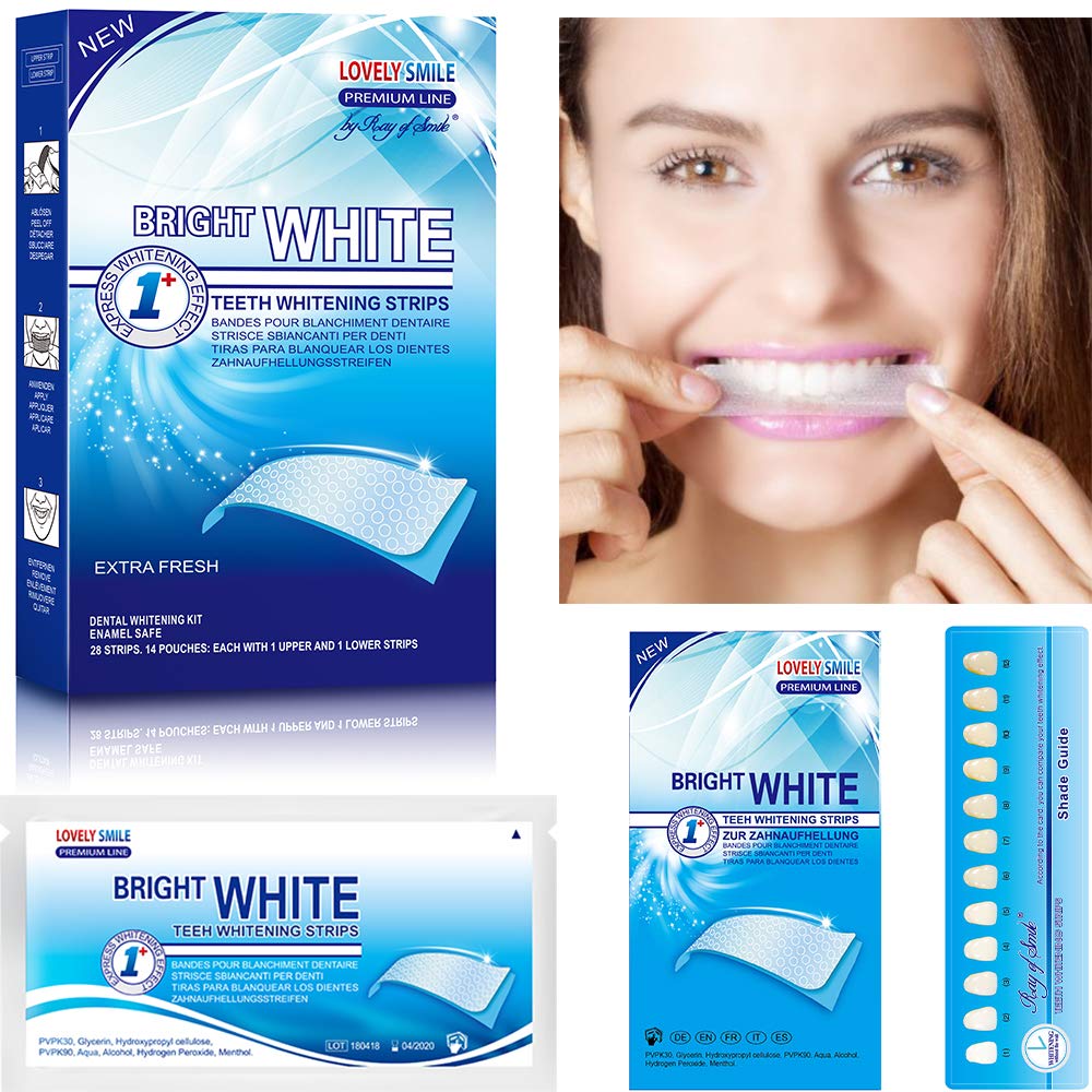 Lovely Smile Premium Line Teeth Whitening Strips - Enamel Safe - White ...
