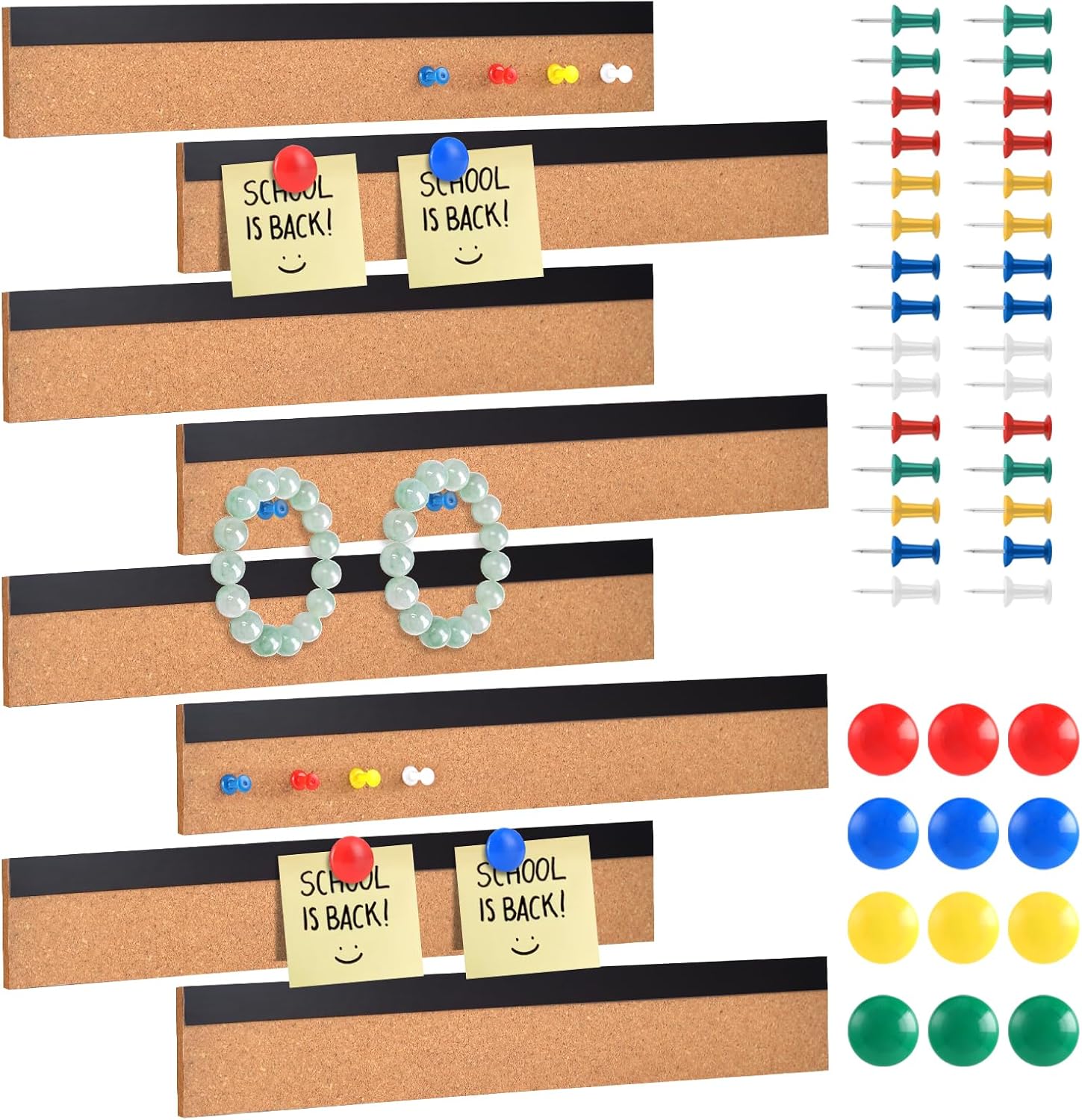 Amazon.com : 8 Pack Cork Board Strips Small Bulletin Bar Strip Magnetic ...