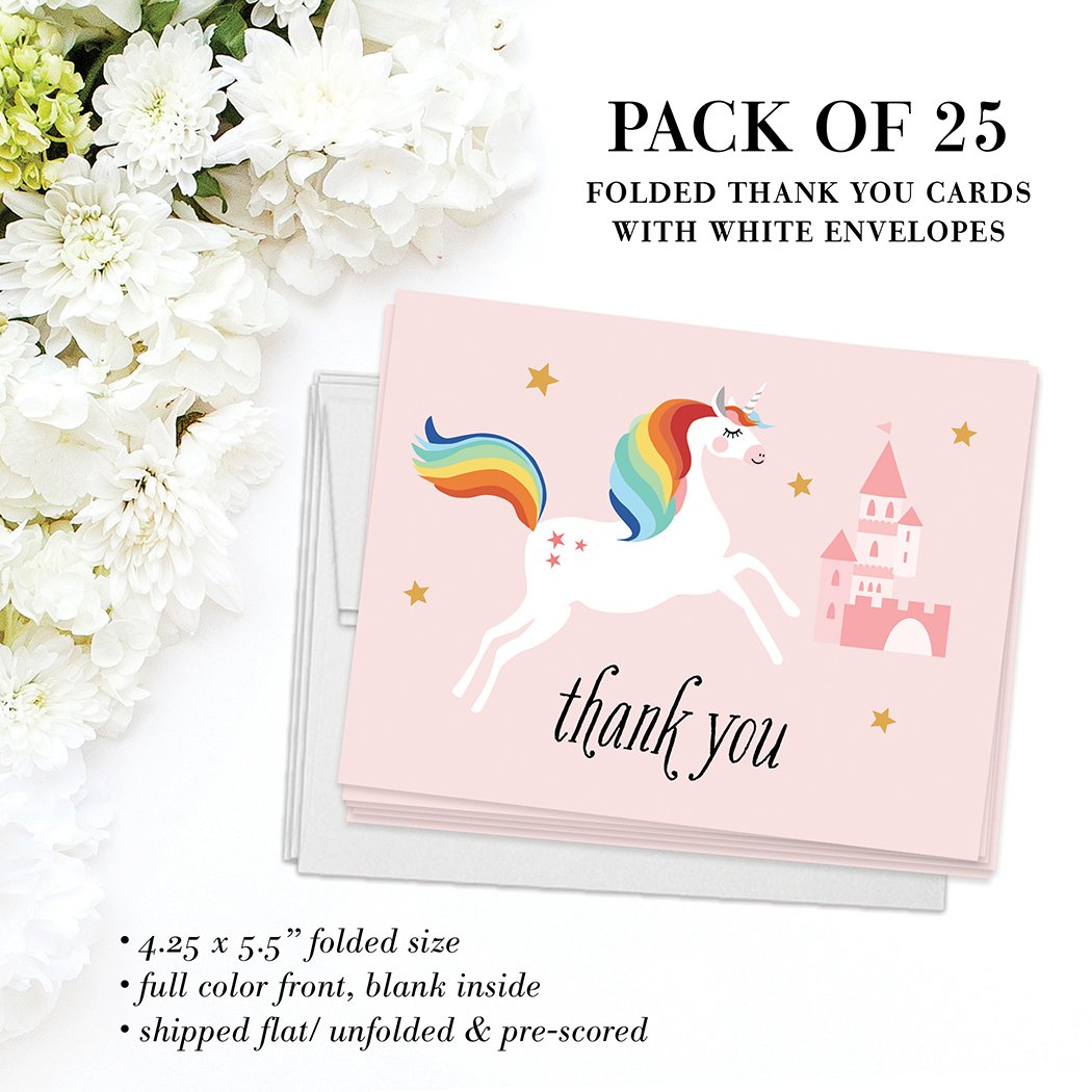 Unicorn Thank You Cards Amazon Com - Printable Cards