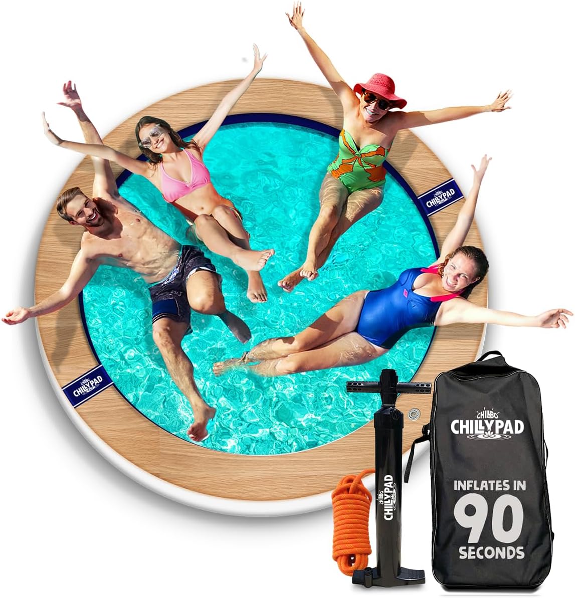 Amazon.com: Chillbo Chillypad Sunbathing Lake Lounger w/ Cupholders ...