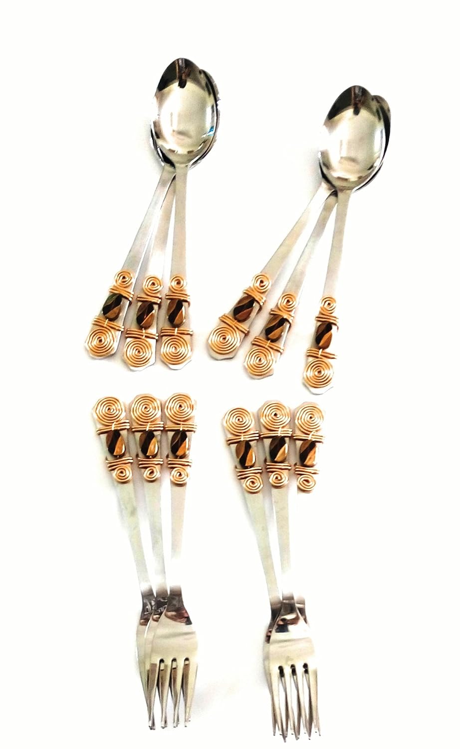 Buy Jewel Kraft Fancy Dinner Spoons and Dinner Forks Set of 12 Online ...