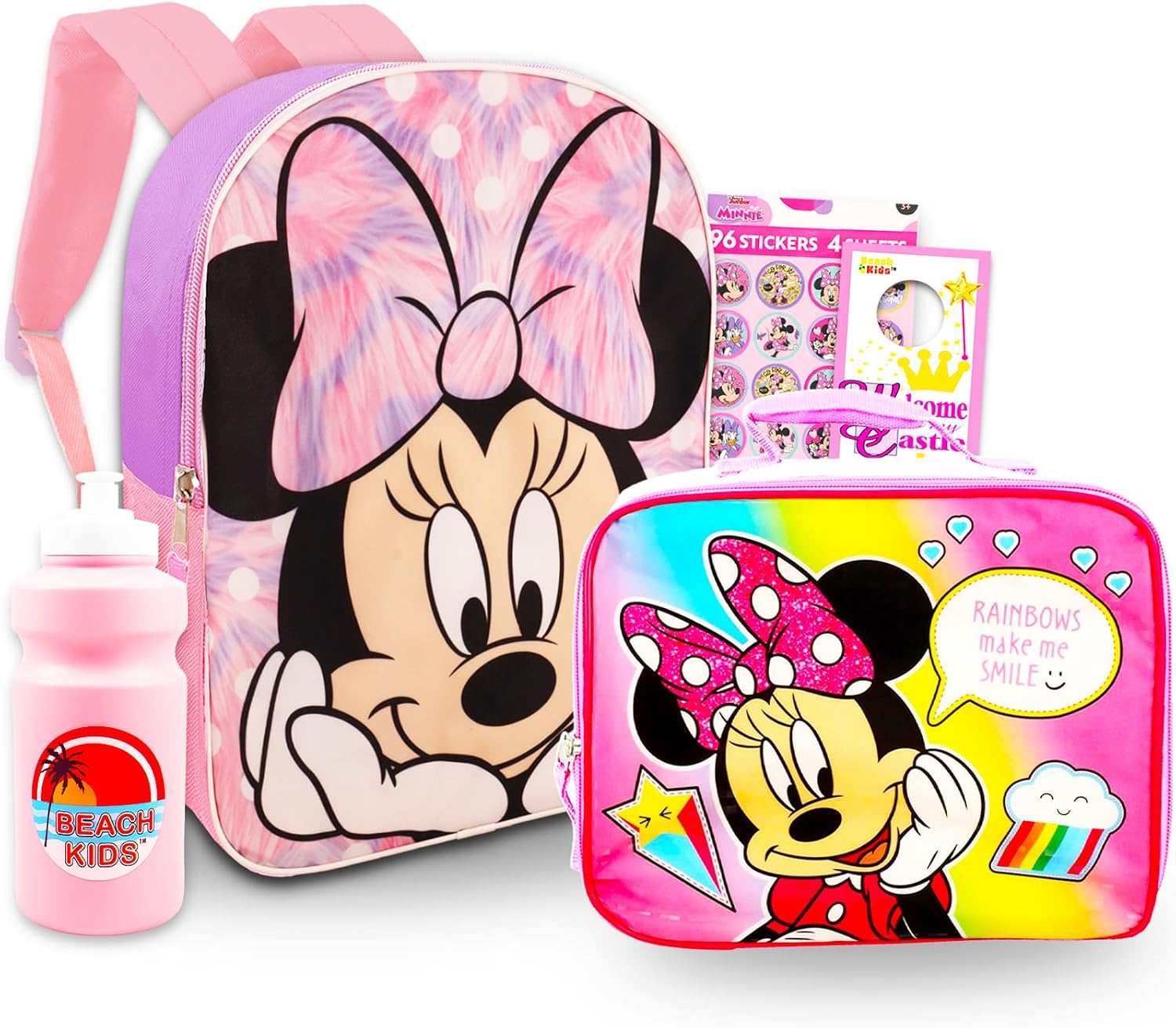 Amazon.com | Minnie Mouse Backpack and Lunch Box Set - Bundle of 16 ...