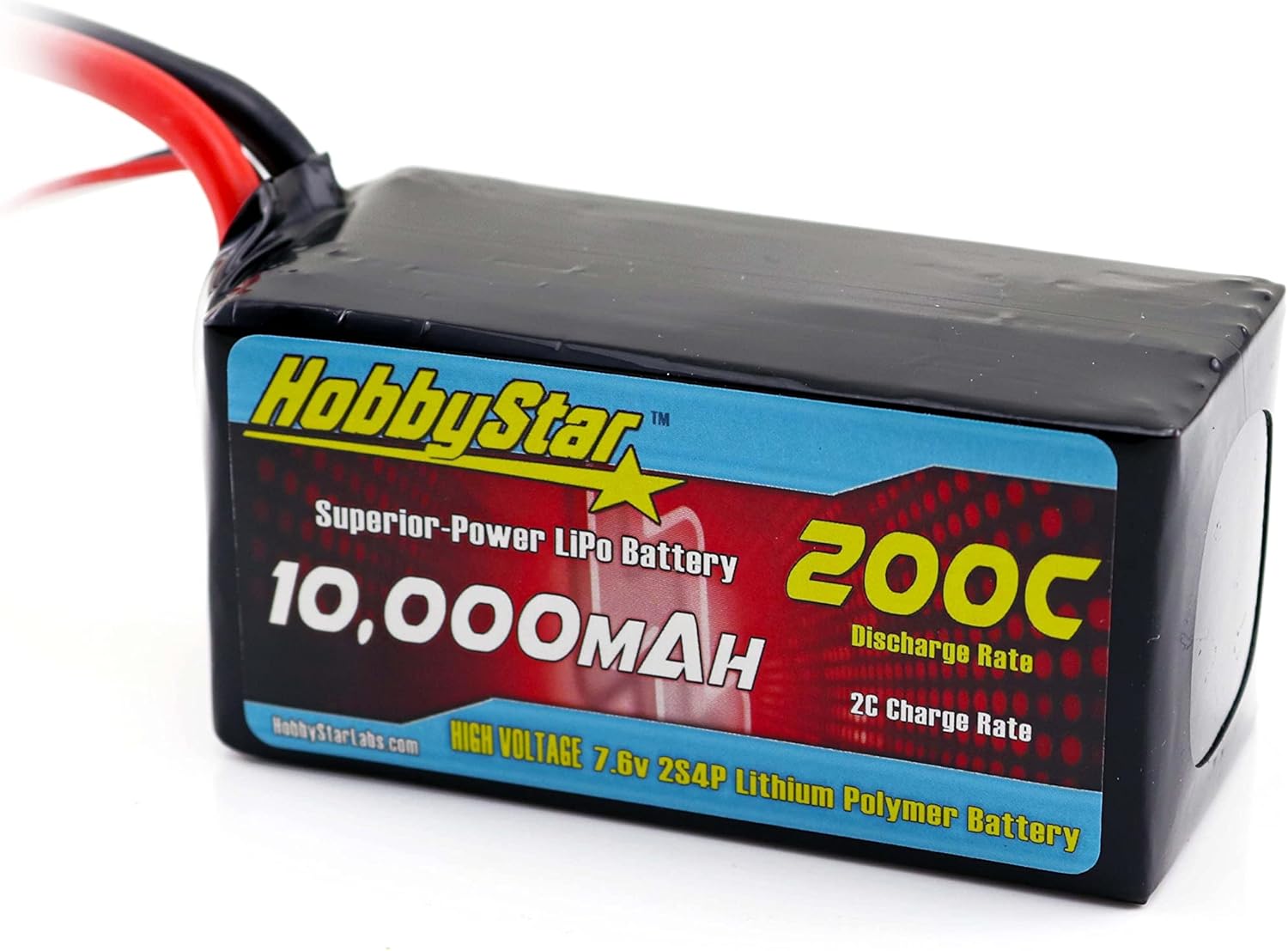 Amazon.com: HobbyStar 10,000mAh 7.6V HV 2S 50C LiPo Battery, Drag-Race ...