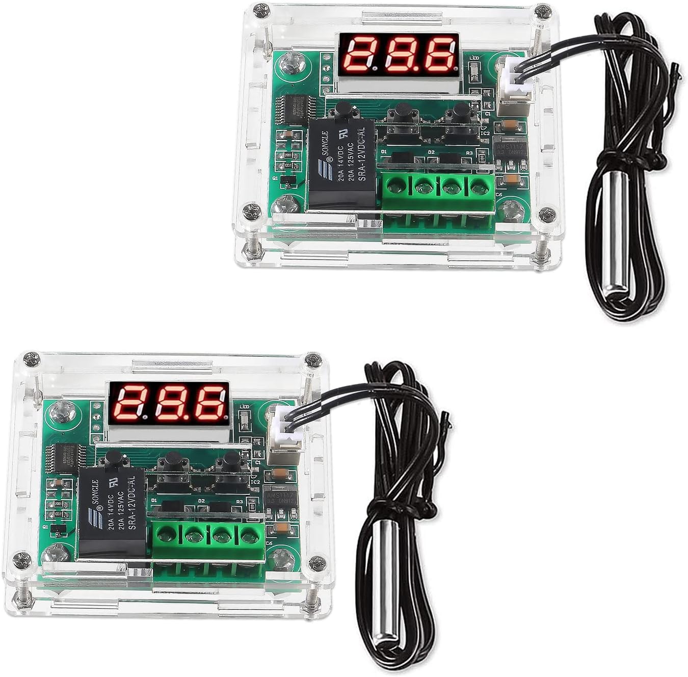 Amazon.com: AEDIKO 2pcs W1209 DC 12V Digital Temperature Controller ...