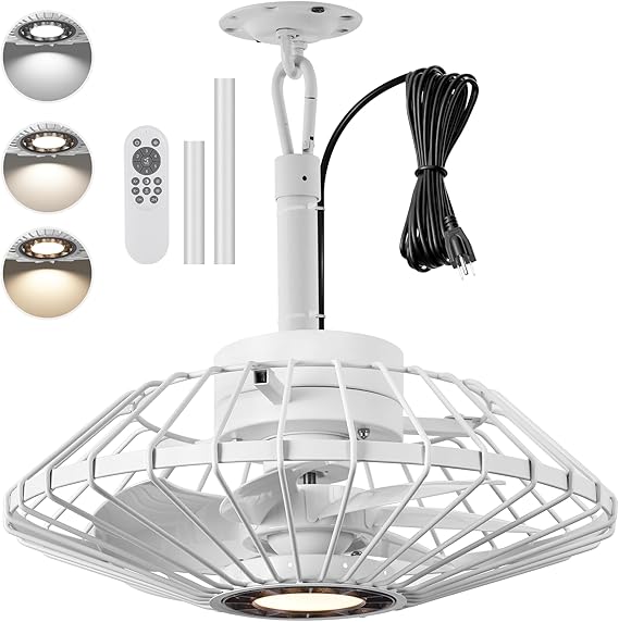 Amazon.com: Miuyhji Outdoor Waterproof Ceiling Fans With Light Whtie ...