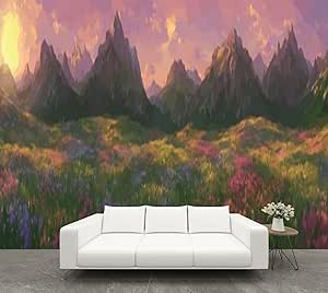 Amazon.com: Panorama View Spring Meadow Hills Blue Sky Cartoon Spring ...