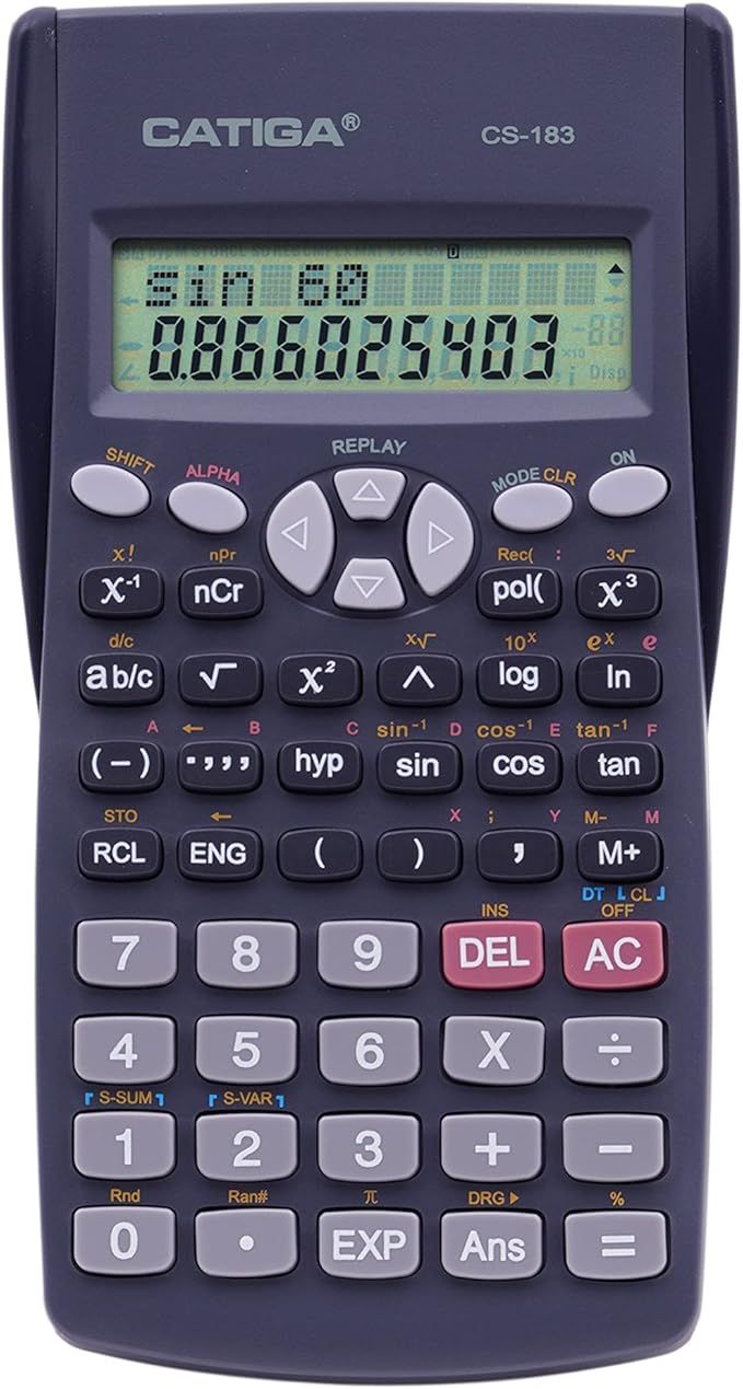 CATIGA CS-183 2-Line LCD Display Scientific Calculator - Suitable for ...