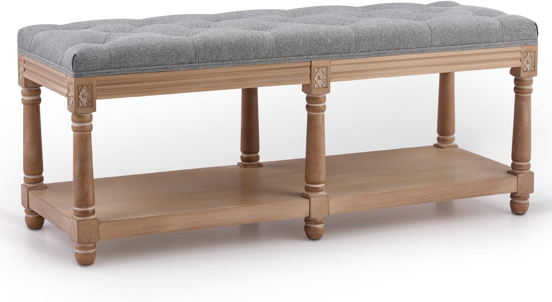 Amazon.com: Bonzy Home Tufted Extra-Long Entryway Bench with Shoe ...