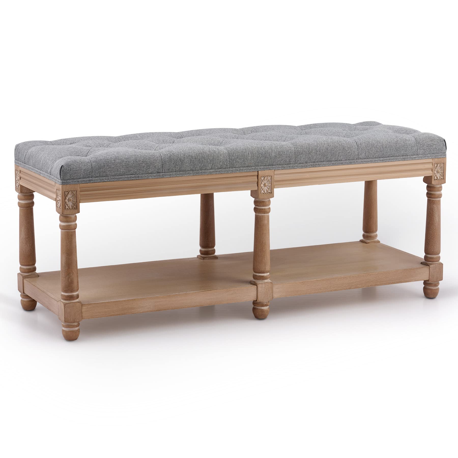 Snapklik.com : VONLUCE Shoe Storage Bench, 45" French Vintage Entryway ...