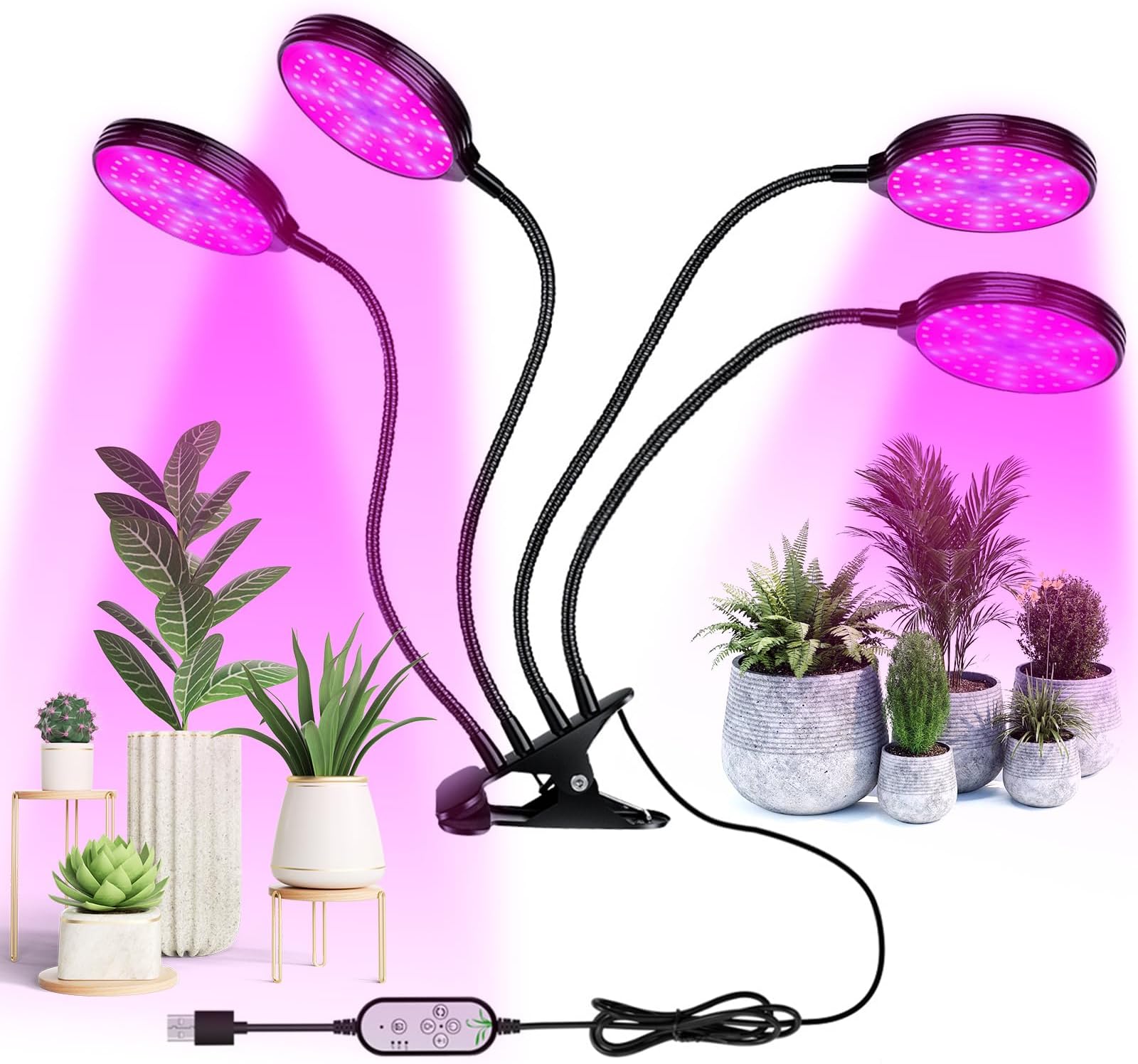 Sunallwell LED Grow Light, Grow Lights for Indoor Plants Full Spectrum ...