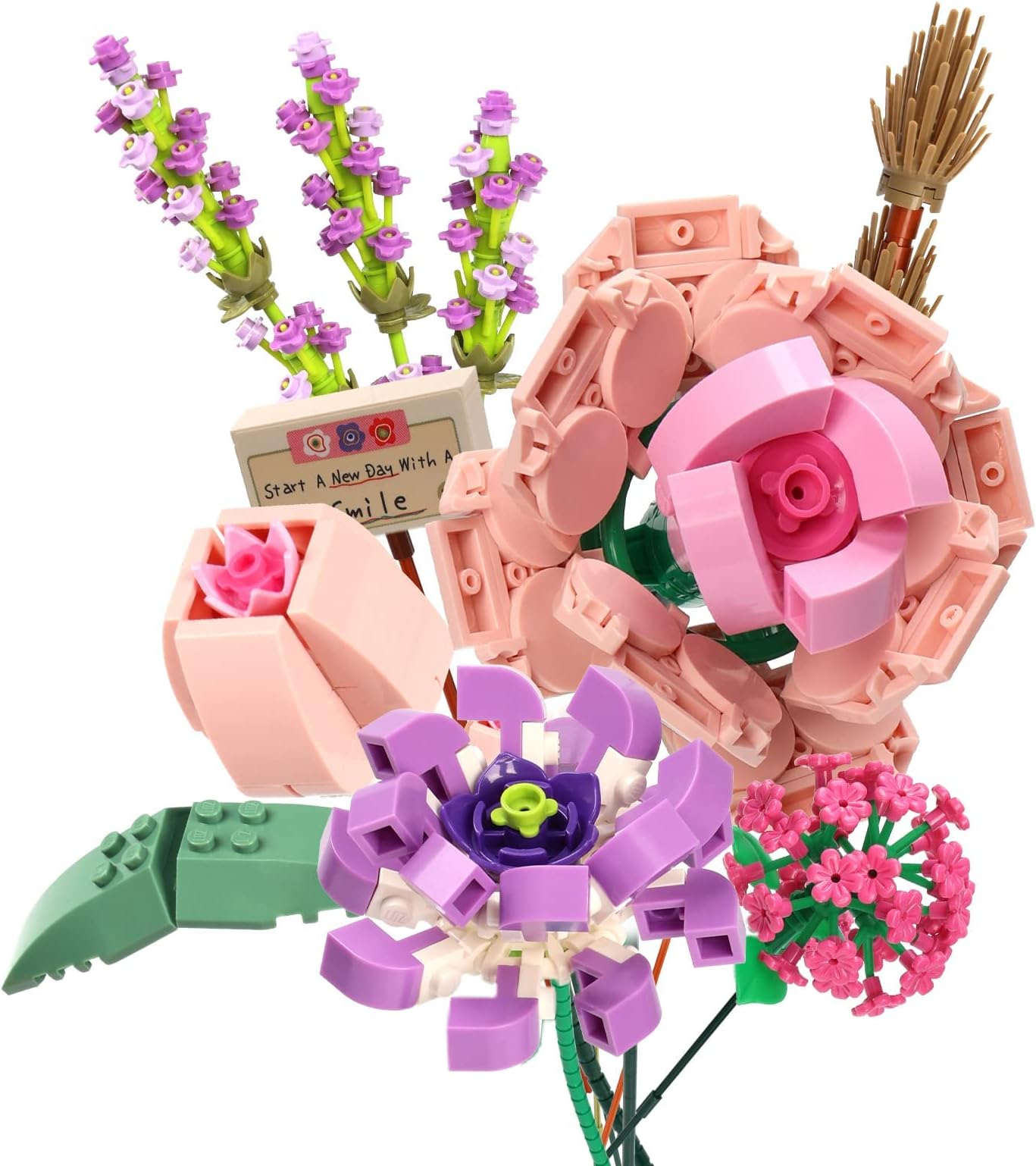 Flower Bouquet Building Kit, Flower Building Blocks Sets 547 PCS ...
