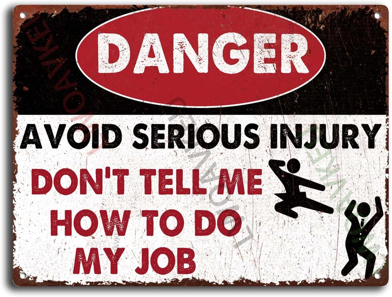 Amazon.com: Aluminum Tin Signs Avoid Serious Injury For Home Bar Man ...