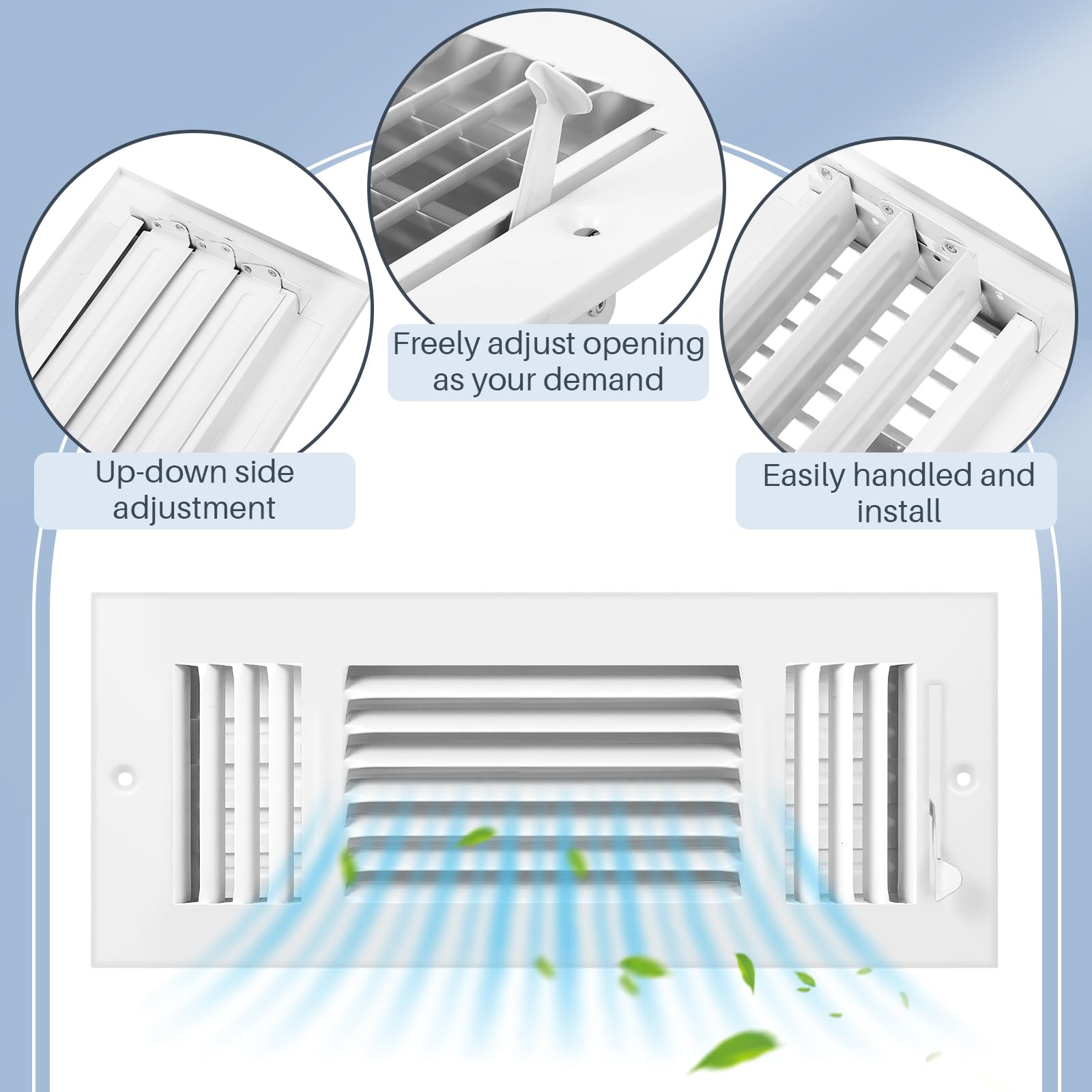 Snapklik.com : Datanly 6 Pcs Air Ceiling Vent Covers 3 Way Sidewall ...