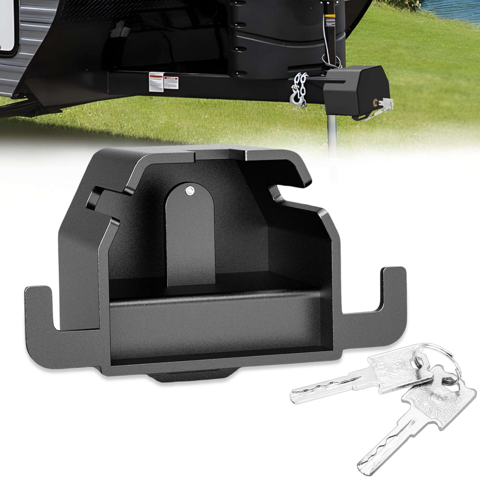 Amazon.com: Trailer Hitch Lock, Heavy-Duty Steel Trailer Lock Fits for ...