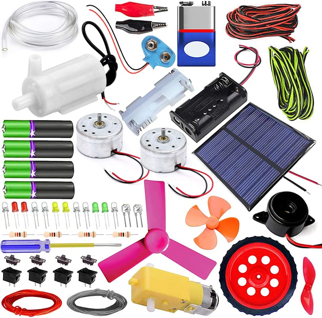 Kit4Curious DIY Hobby Experiment kit Motor, Pump, LED, Switch, Wire ...