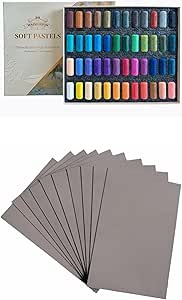 Amazon.com: MAIMOUFIN 10 Sheets Sanded Pastel Paper with 48 Colors Soft ...