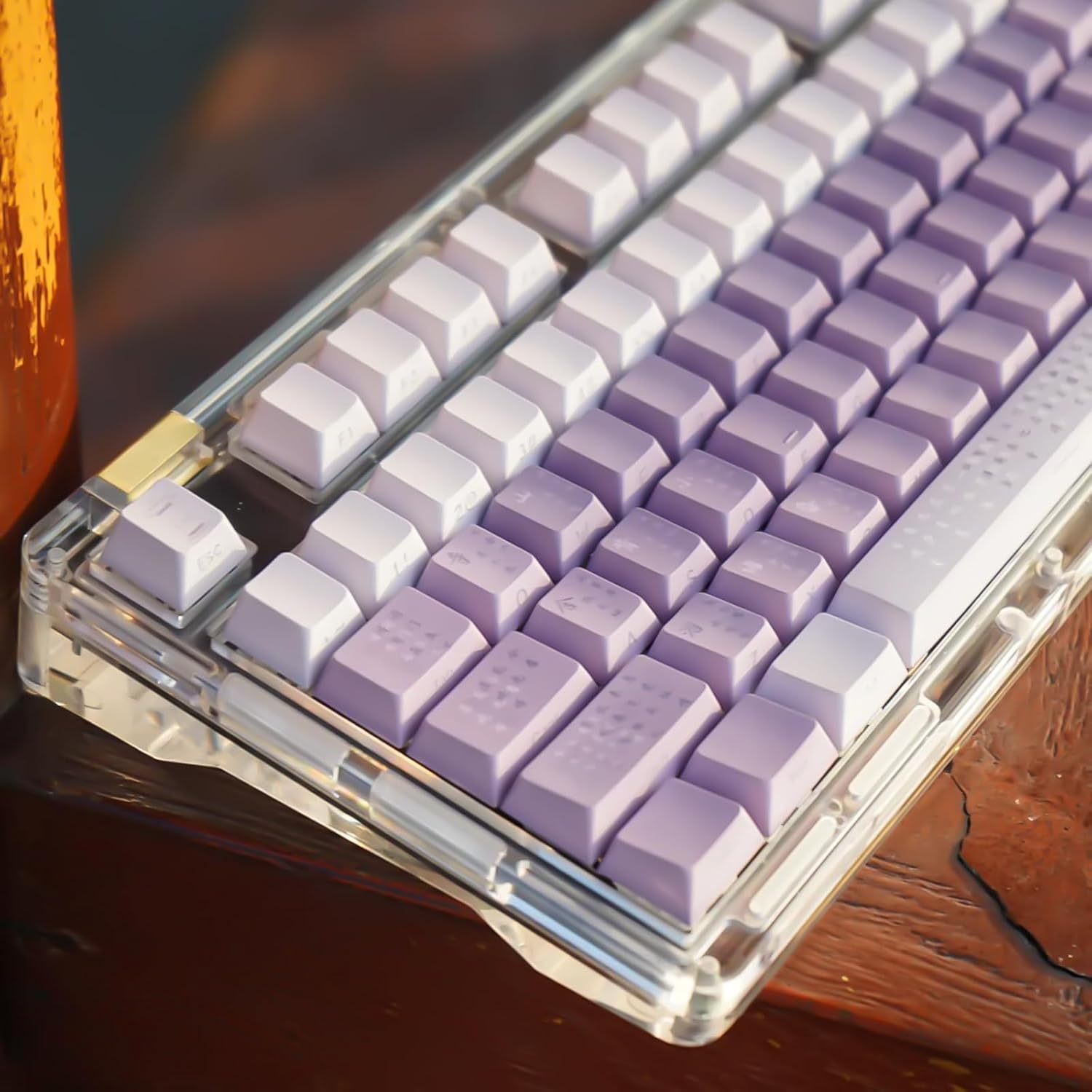 Amazon.com: TIMSEKER 130 Keys Purple Side Print Shine Through Keycap ...