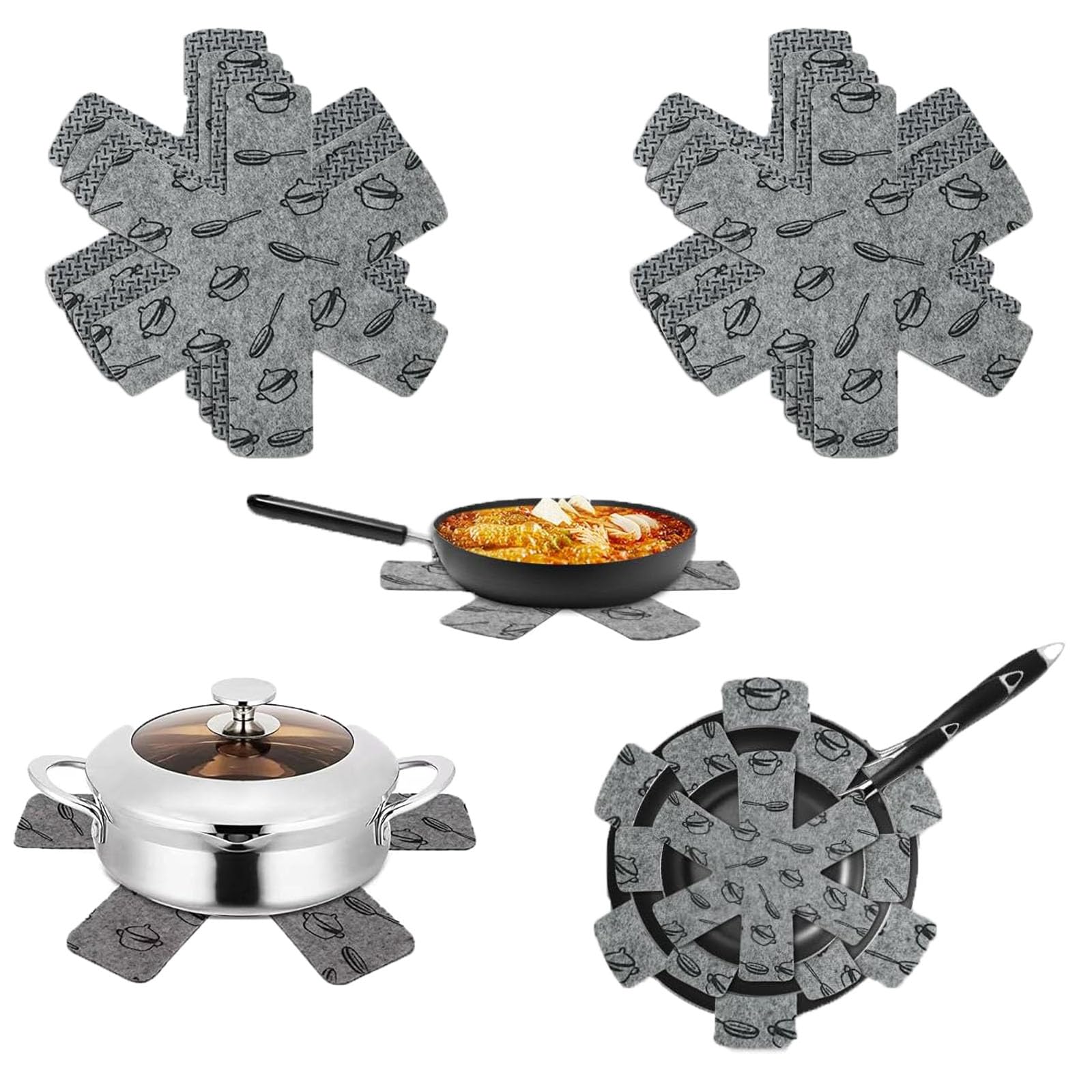 15 Pcs Pan Protectors For Stackingm,Non-Woven Pot and Pan Protectors ...