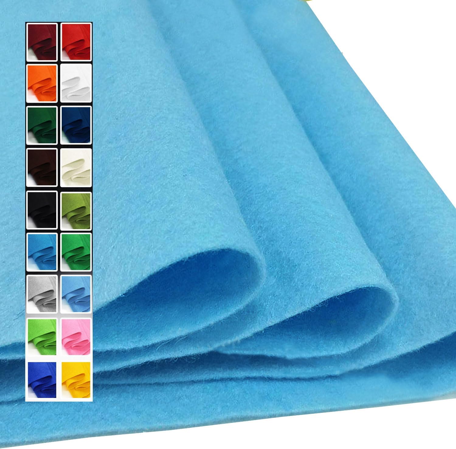 Amazon.com: Sky Blue Felt Fabric 36" X 36"(1 Square Yard), 1.6mm Thick ...