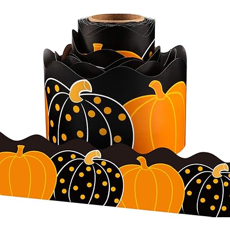 Amazon.com: Whaline 69Ft Halloween Bulletin Board Borders Pumpkin Bat ...