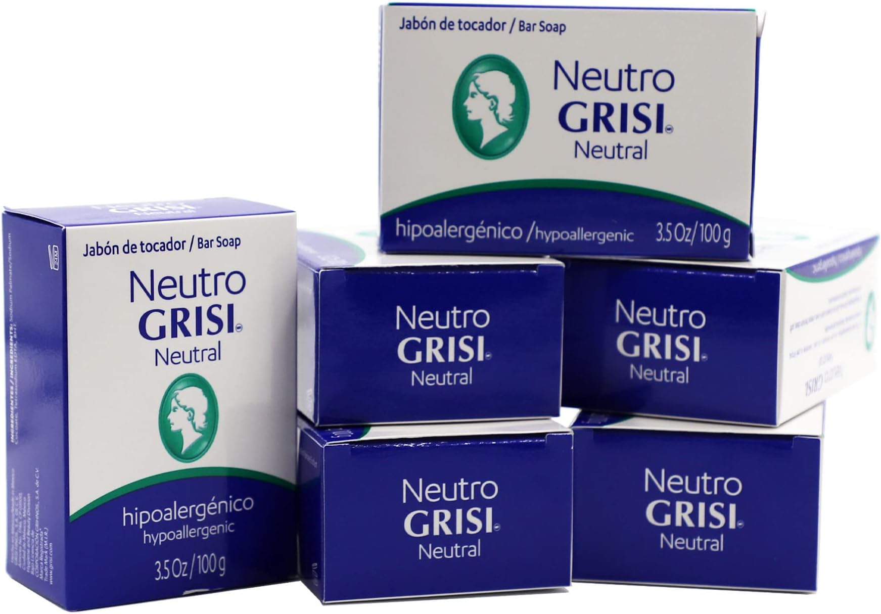 Amazon.com : 12pk - Neutral Soap - Jabon Neutro - Grisi (3.5 Oz. X 12 ...