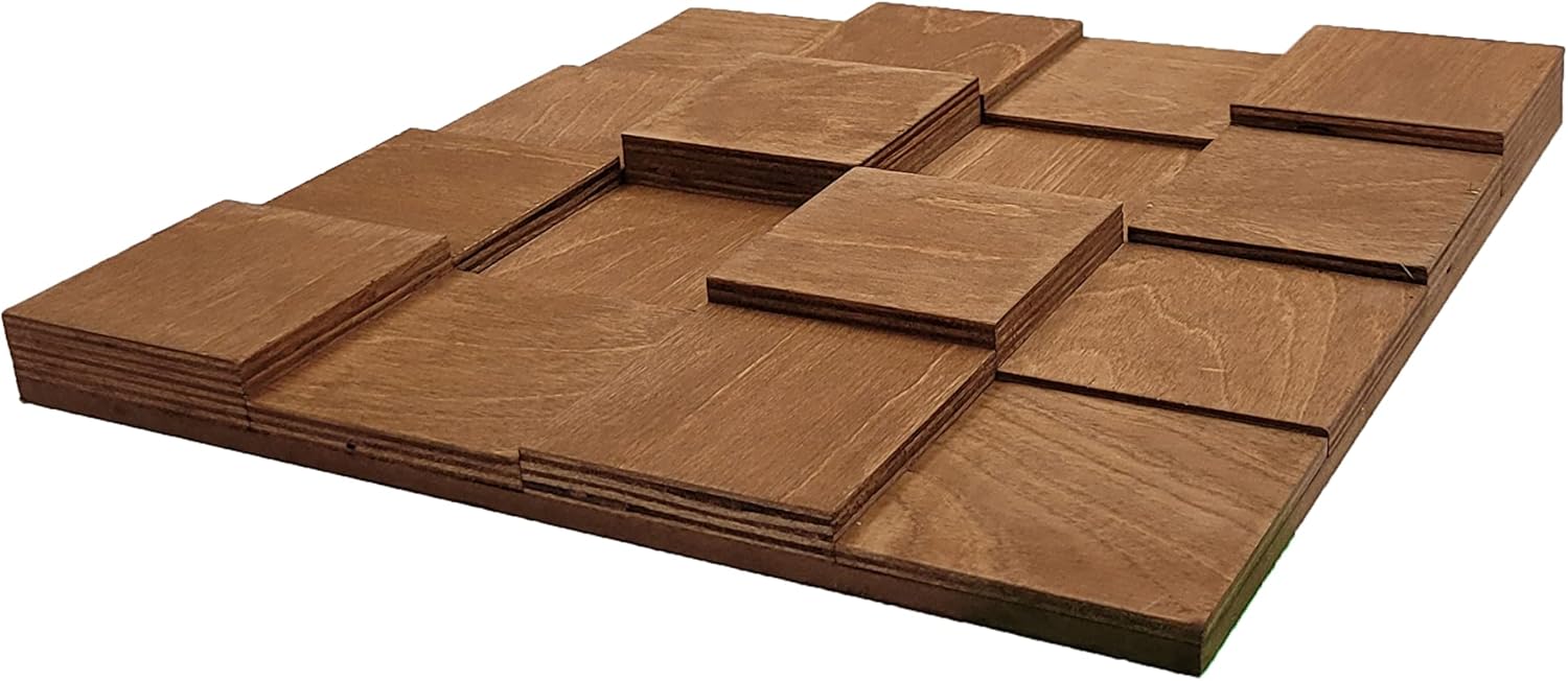 12"x12" Wood Tiles, Cubic Wall Panels Made Out of Birch-Plywood ...