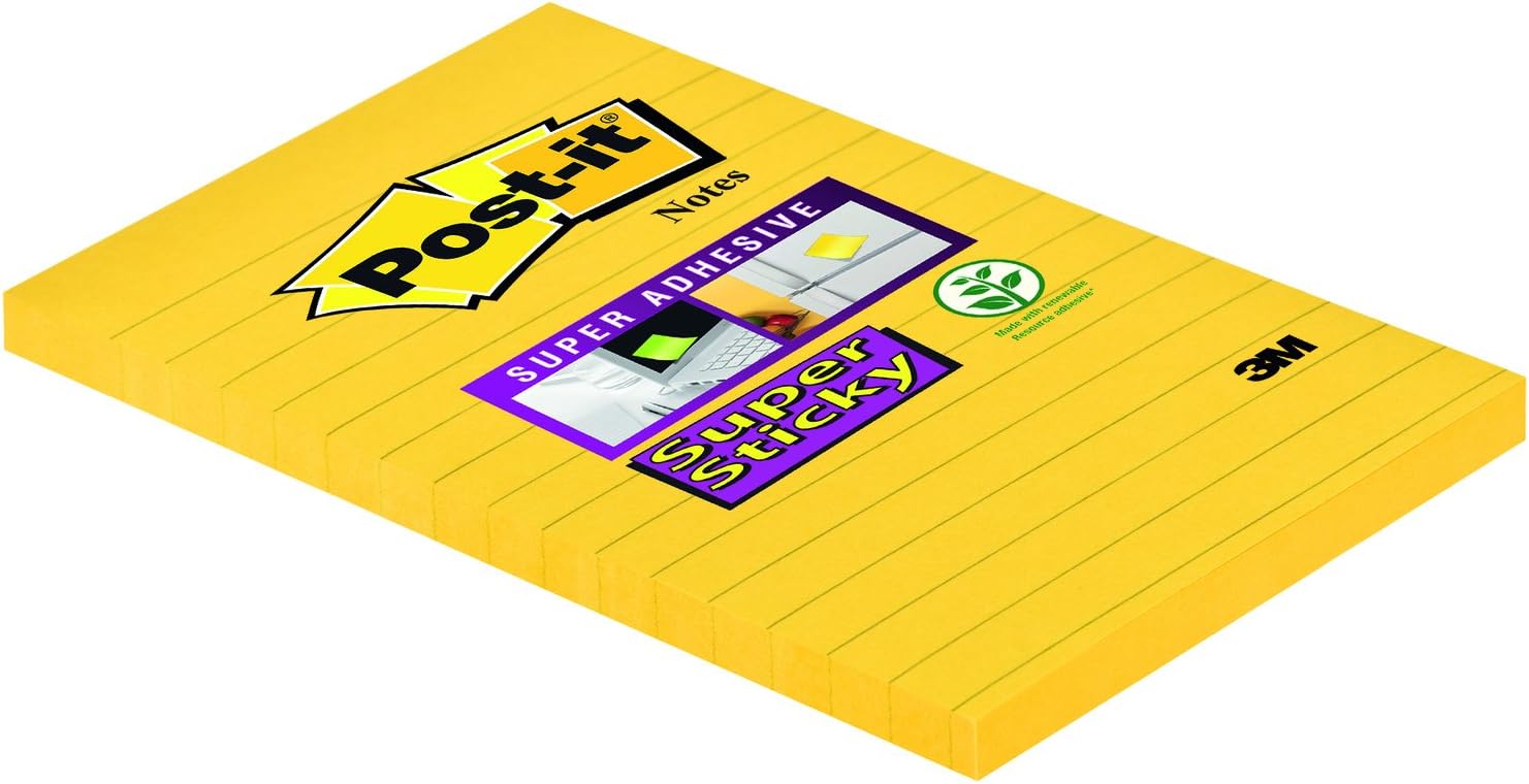 Post it Notes Super Sticky Z-Notes, 76mm x 76mm, Canary Yellow, 6 pads ...