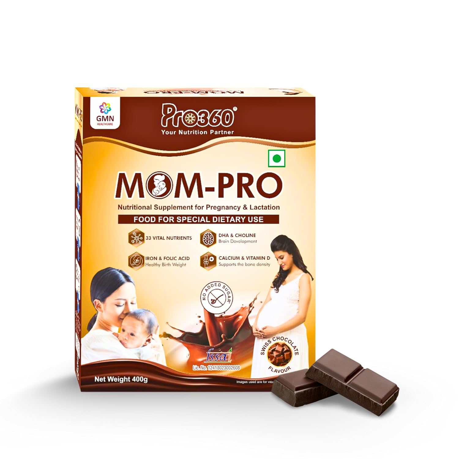 Buy Pro360 MOM-Pro Protein Powder for Pregnant Women | 400gm Swiss ...
