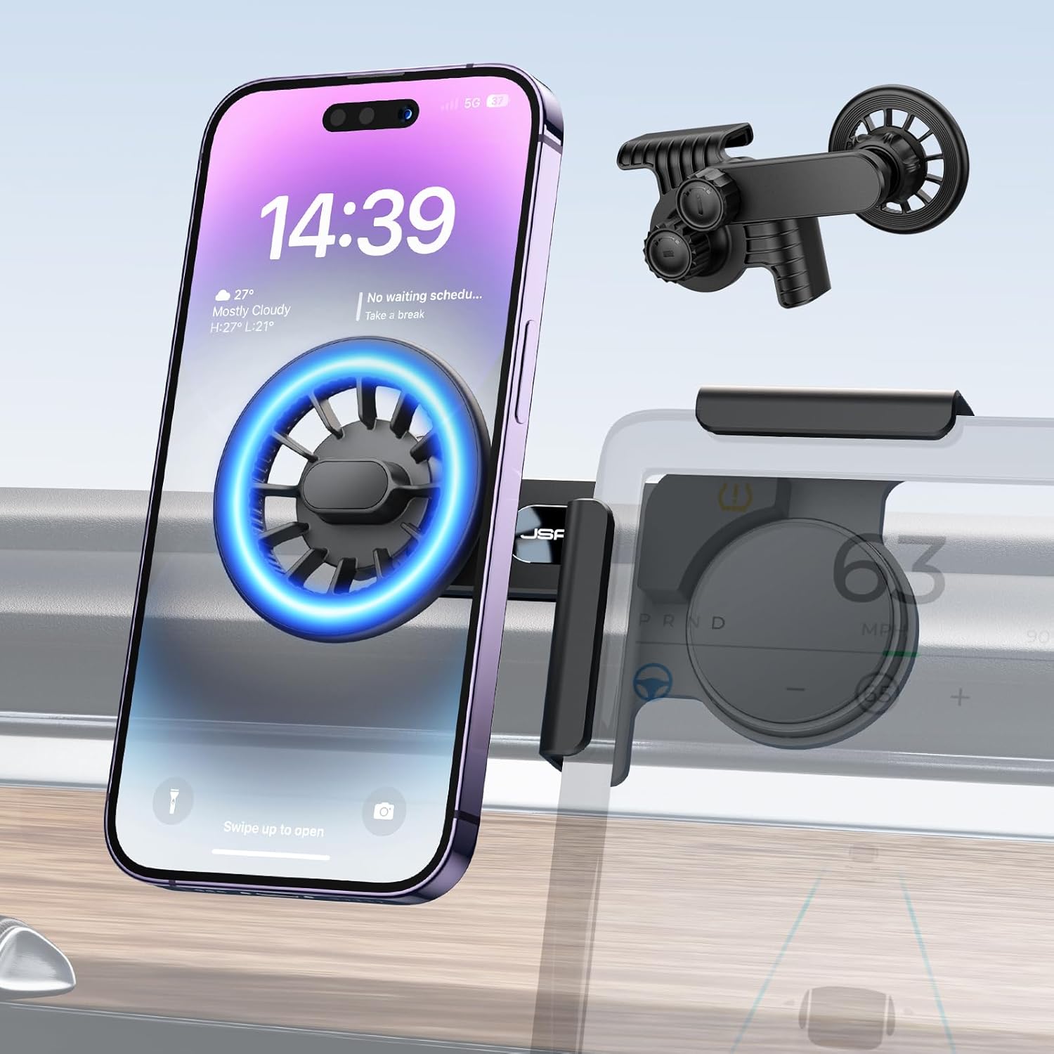 Amazon.com: JSAUX Tesla Phone Mount, for MagSafe Phone Holder Stand ...