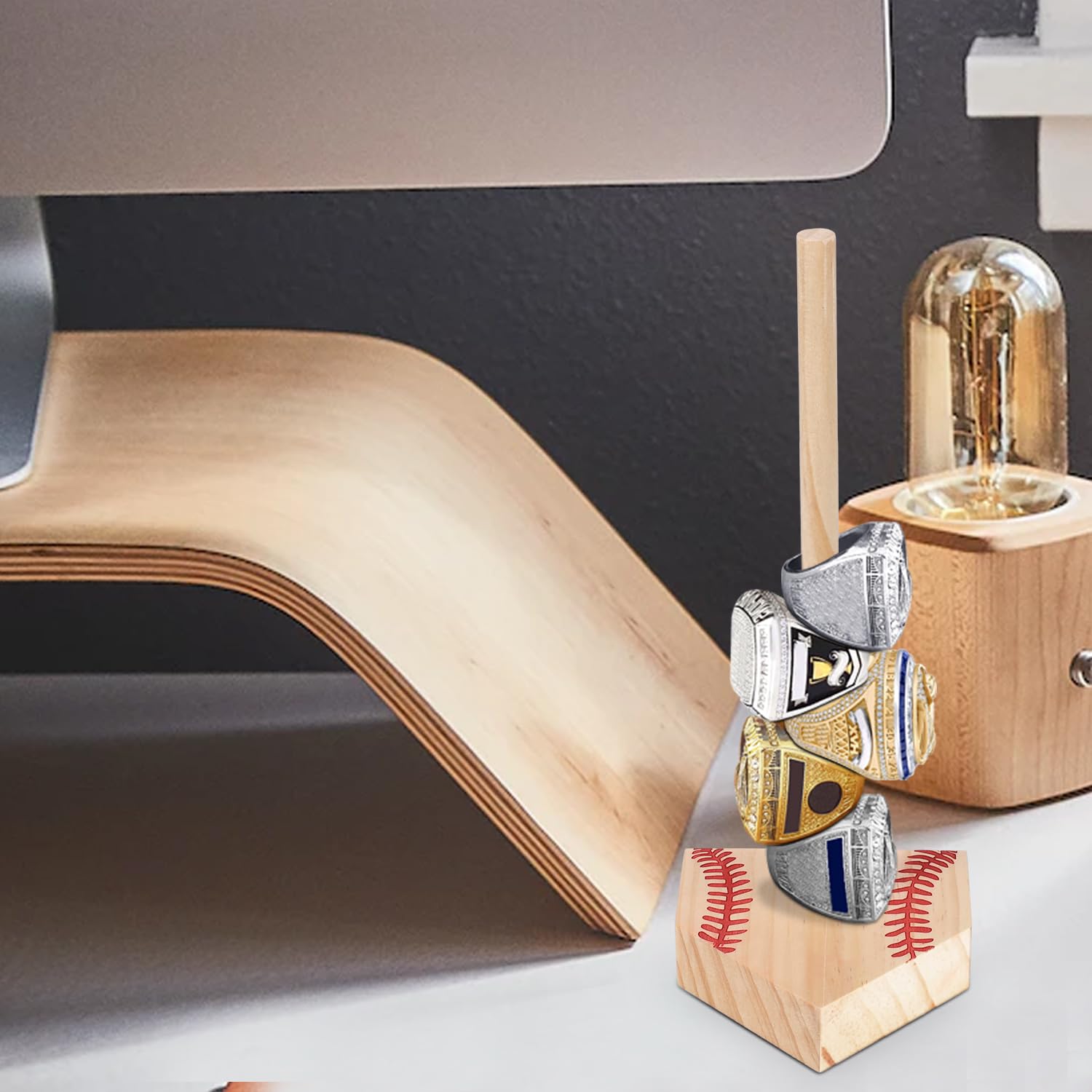 Snapklik.com : Wooden Baseball Softball Ring Display Holder, 1063x394 ...