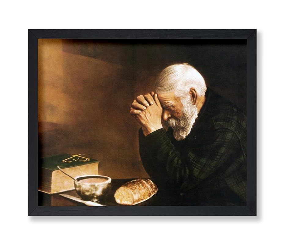 Amazon.com: Monem Art Vintage Grace Painting Poster - Retro Man Praying ...
