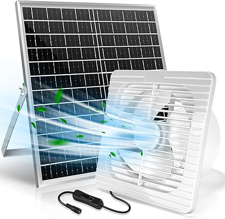 Amazon.com: Tagefa Solar Powered Exhaust Fan, 22W Solar Panel with 8 ...
