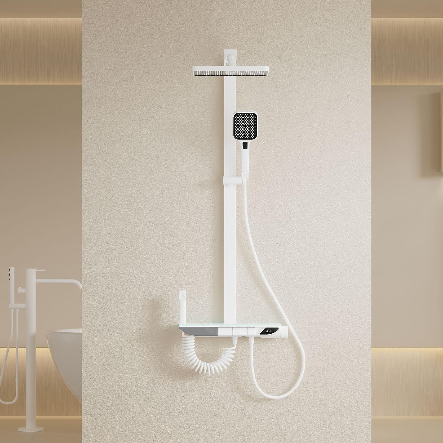 Amazon.com: BEITH Thermostatic Shower System, 5 Functions Exposed ...