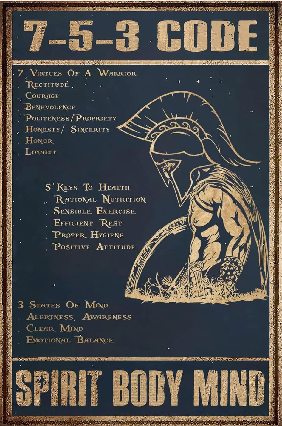 Amazon.com: HOUVSSEN Spartan Poster Soul Body Metal Poster, Fun Wall ...
