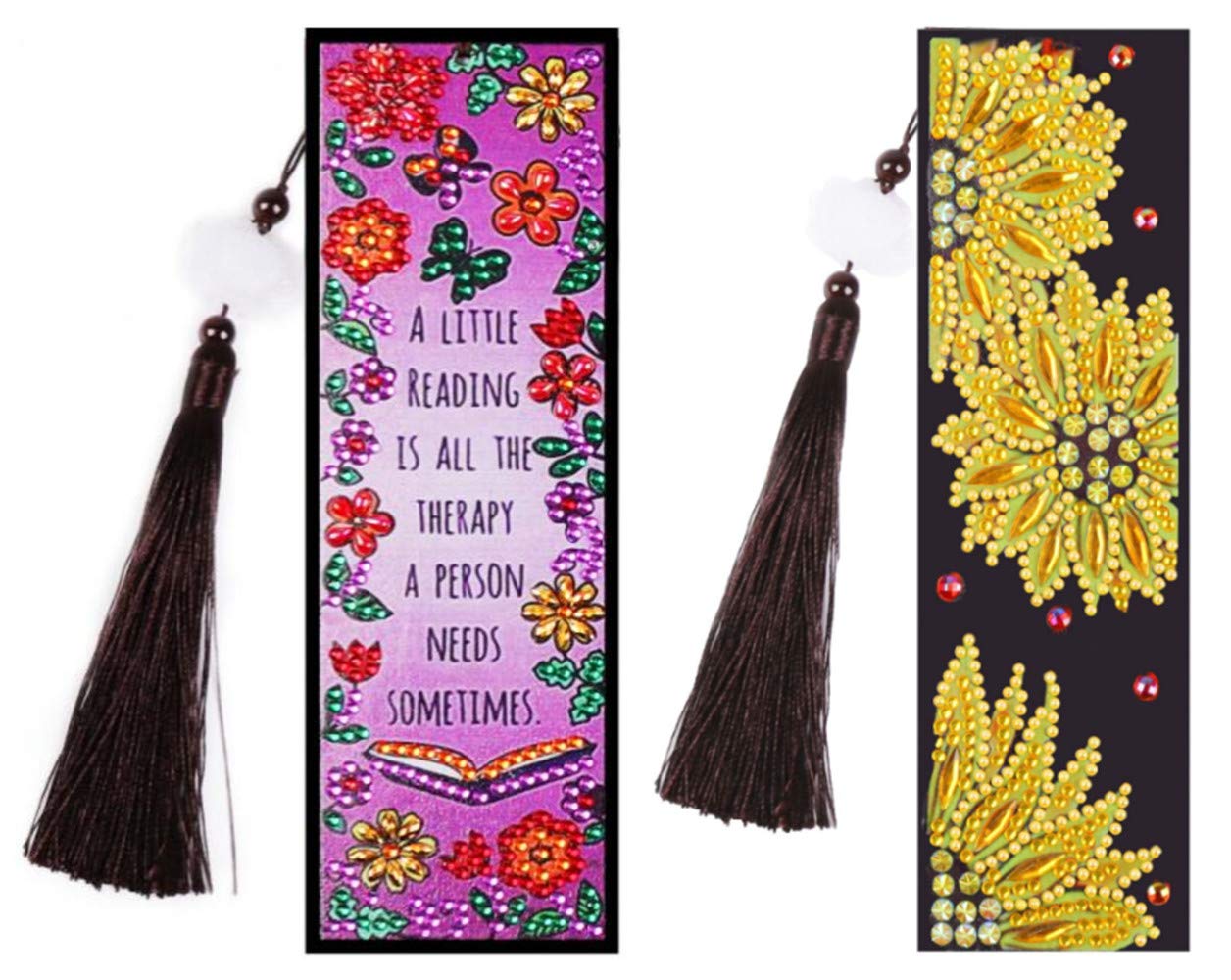 Amazon.com: pigpigboss Flower Bookmark Diamond Painting Set 2 Packs DIY ...