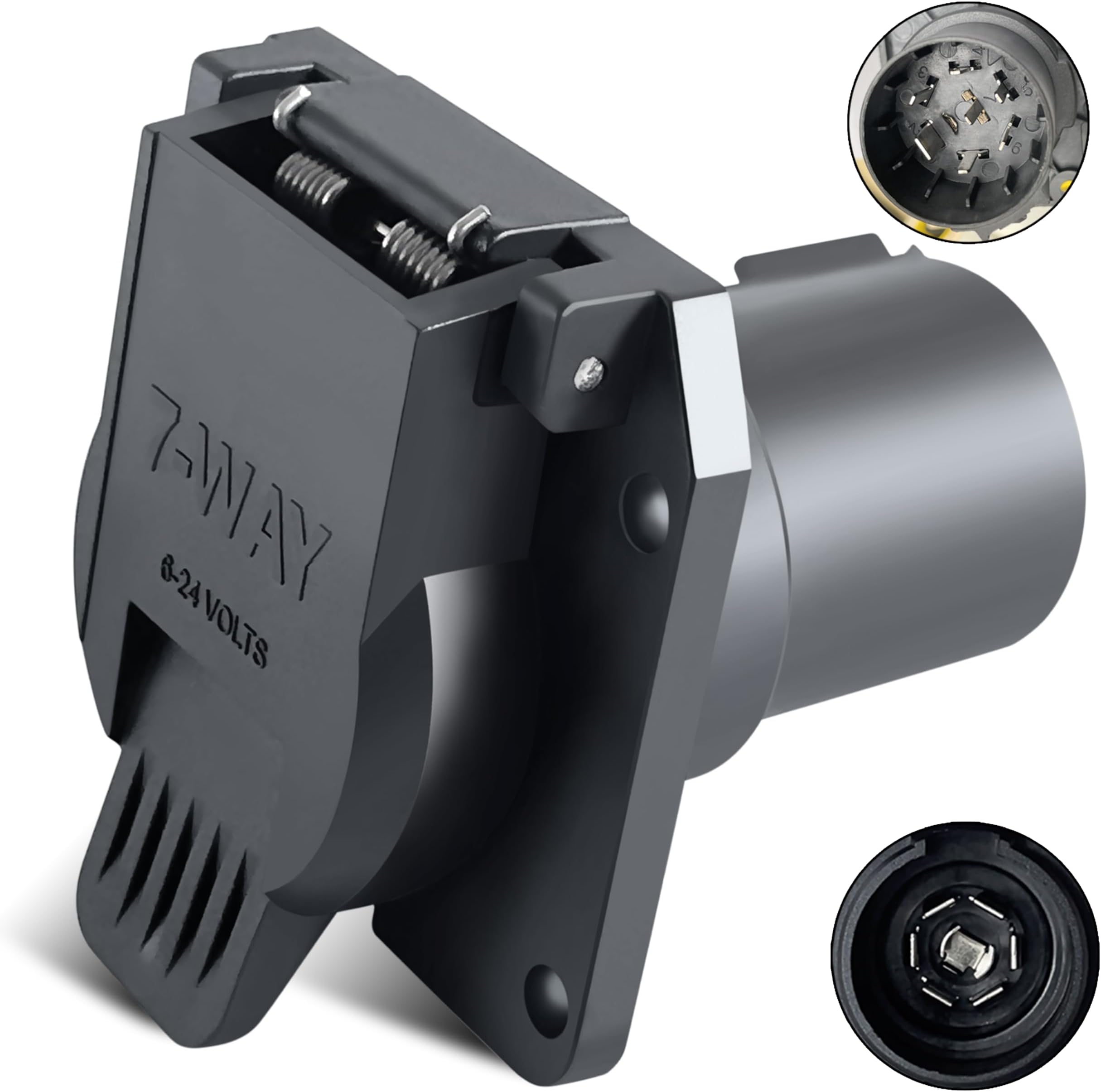 Amazon.com: CXTM 7 Pin Trailer Connector Socket Vehicle-Side 7 Way RV ...