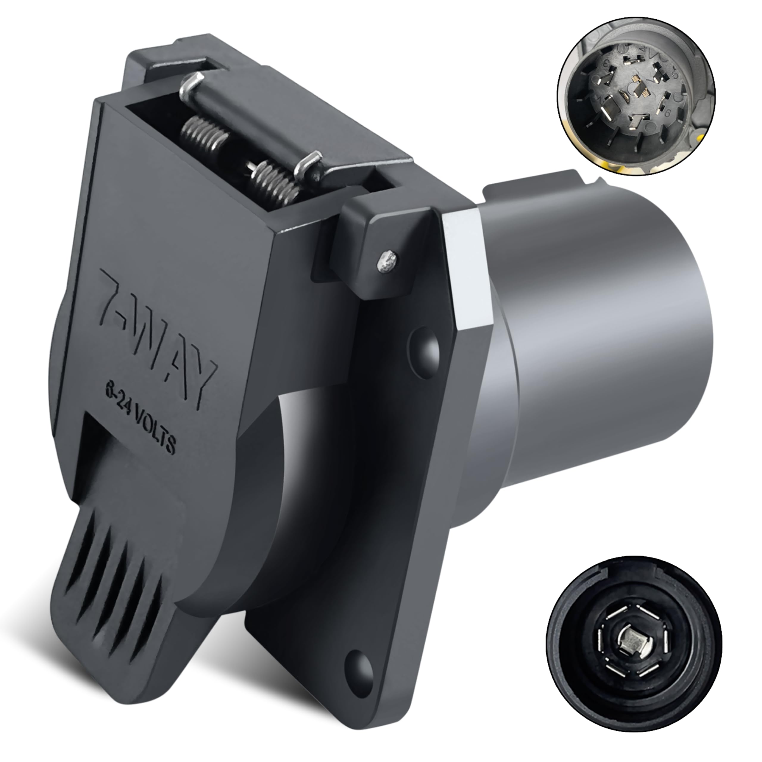 Amazon.com: CXTM 7 Pin Trailer Connector Socket Vehicle-Side 7 Way RV ...