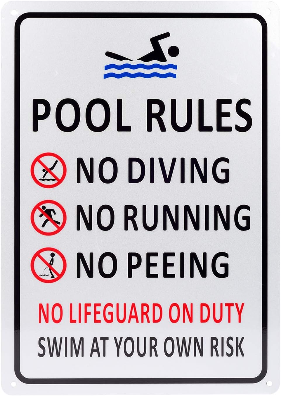 Amazon.com: SmartSign Attention No Diving Sign - 2 Pack, 18 x 12 inch ...