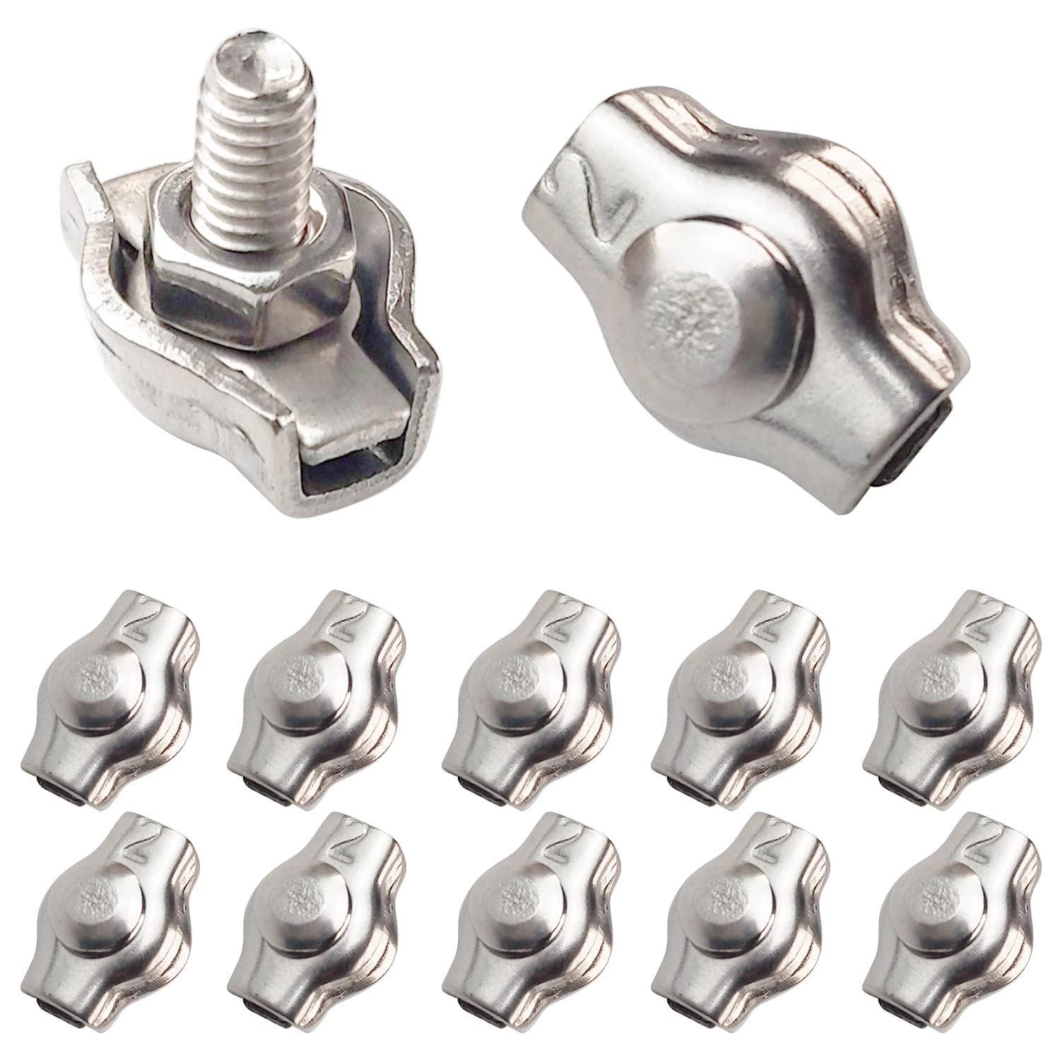 Snapklik.com : JEANSWILL 10PCs M2 1/16" Wire Rope Simplex Clamps Cable ...