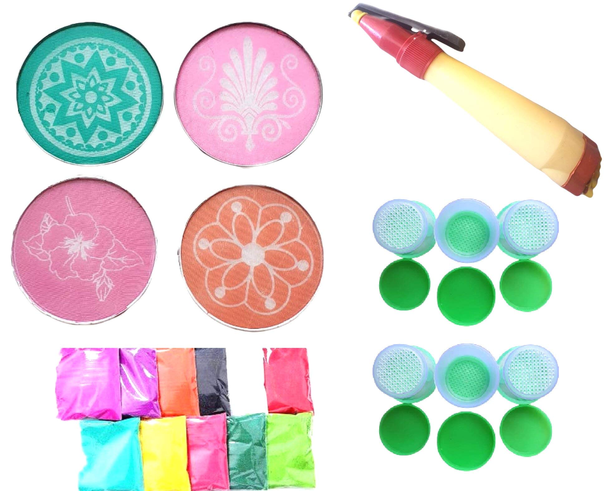 Buy Ready to use- Rangoli Tool kit -4" (Inches) Round Jali Rangoli ...