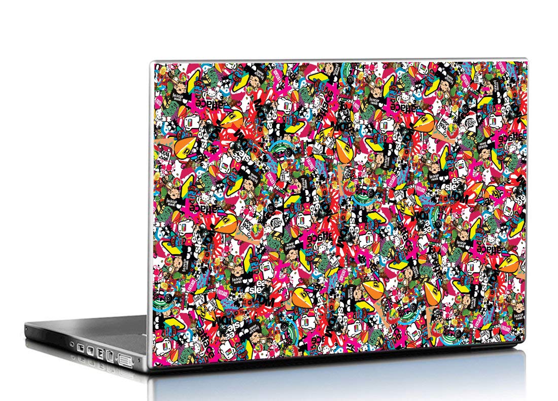 PIXELARTZ Vinyl Laptop Skins/Stickers 15.6 X 10 X 0.01 Inches, Black ...